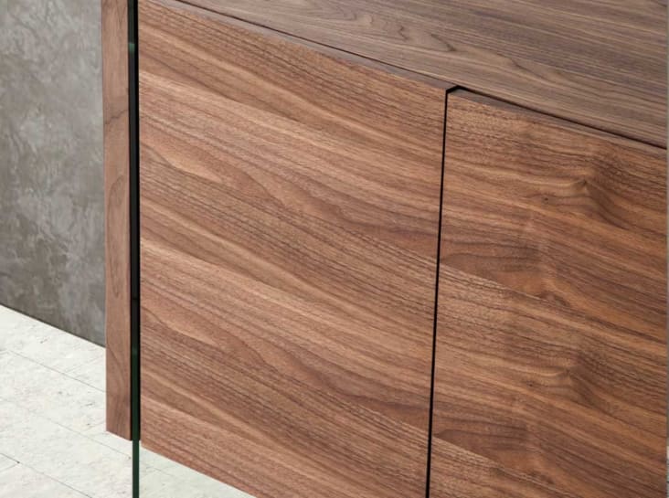 Aparador Malta patas cristal y mueble en MDF chapado nogal PREMIUM ...