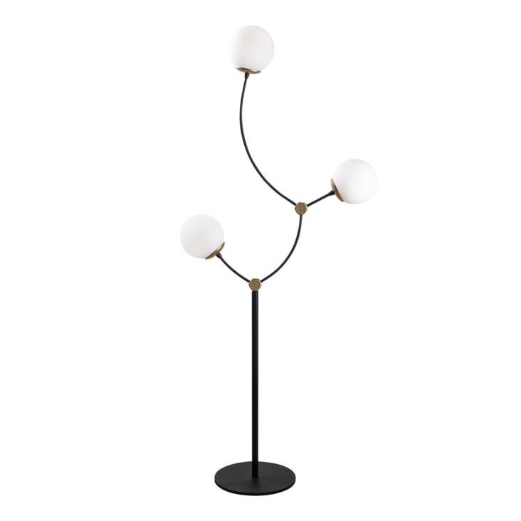 Stehleuchte im Minimalistischen-Stil mit 3 weißen Glaskugeln H151 ...