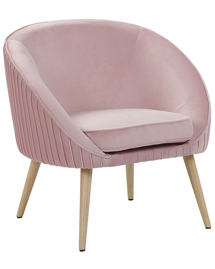 Sessel aus Samtstoff 73cm, rosa Tromso | Maisons du Monde