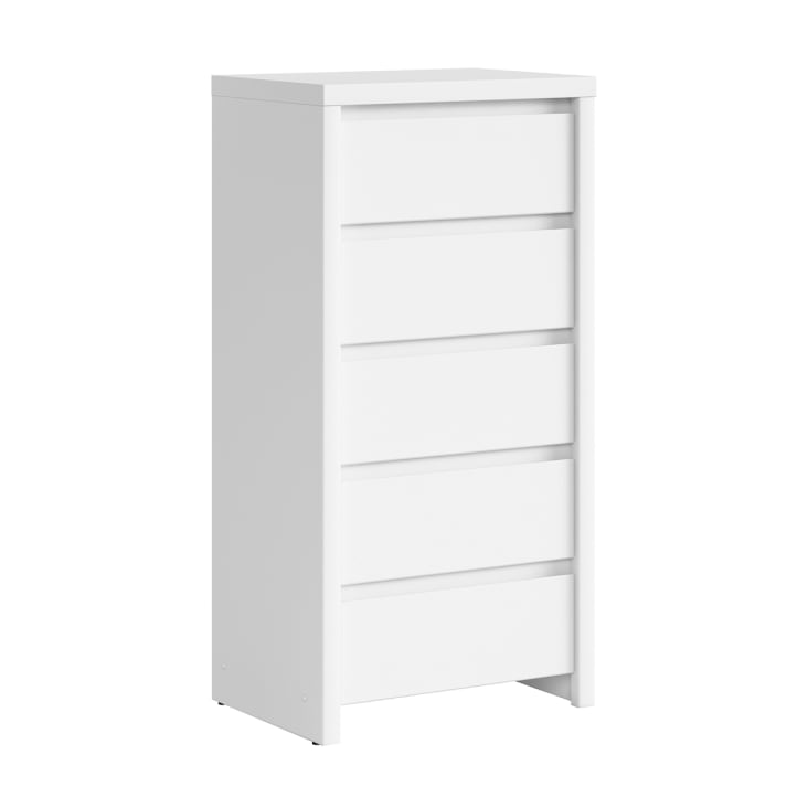 Chifonier 5 cajones estratificado blanco mate Soren | Maisons du Monde