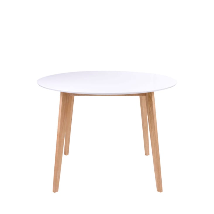Table à manger 2 personnes ronde en bois - Blanc Vojens | Maisons du Monde