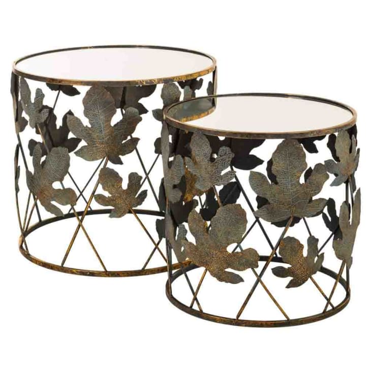 Set 2 mesas de metal doradas | Maisons du Monde