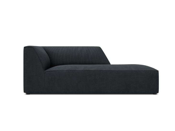 1-Sitzer Liegesofa links aus Cord, schwarz Ruby | Maisons du Monde