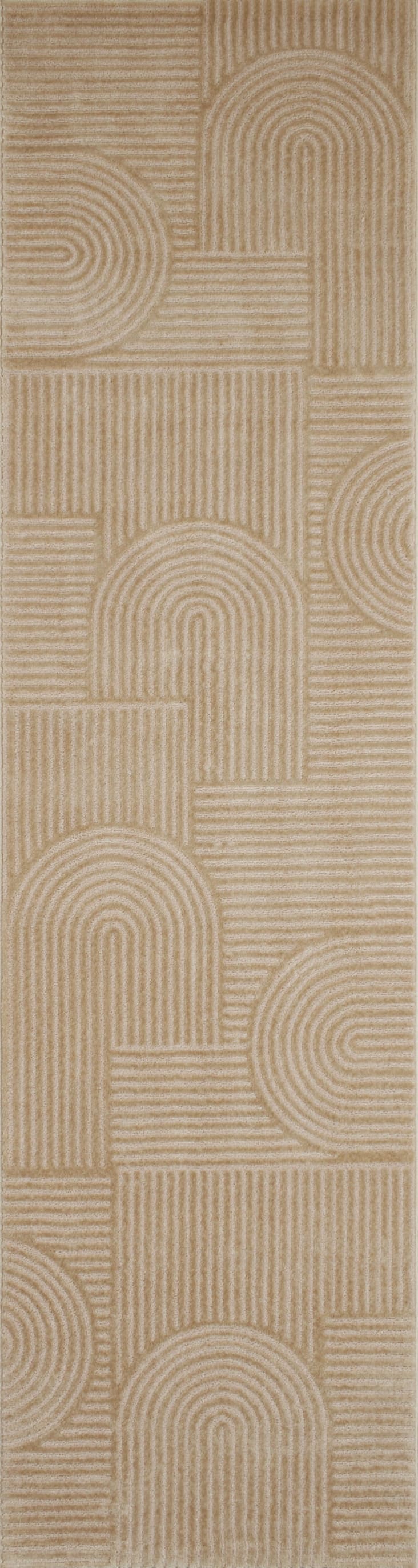 Tapis beige motif arc relief - 80x300 BIANCA | Maisons du Monde