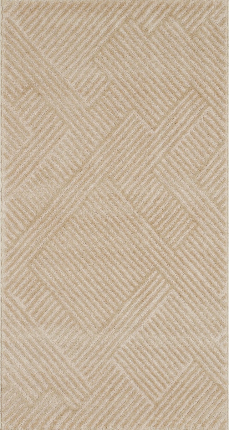 Tappeto Motivo Geometrico Beige - 80x150 BIANCA | Maisons du Monde