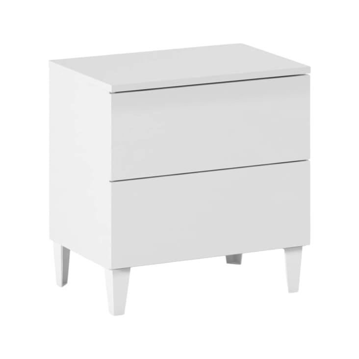 Comodino effetto legno bianco lucido 50x34h49 cm Nashville | Maisons du ...