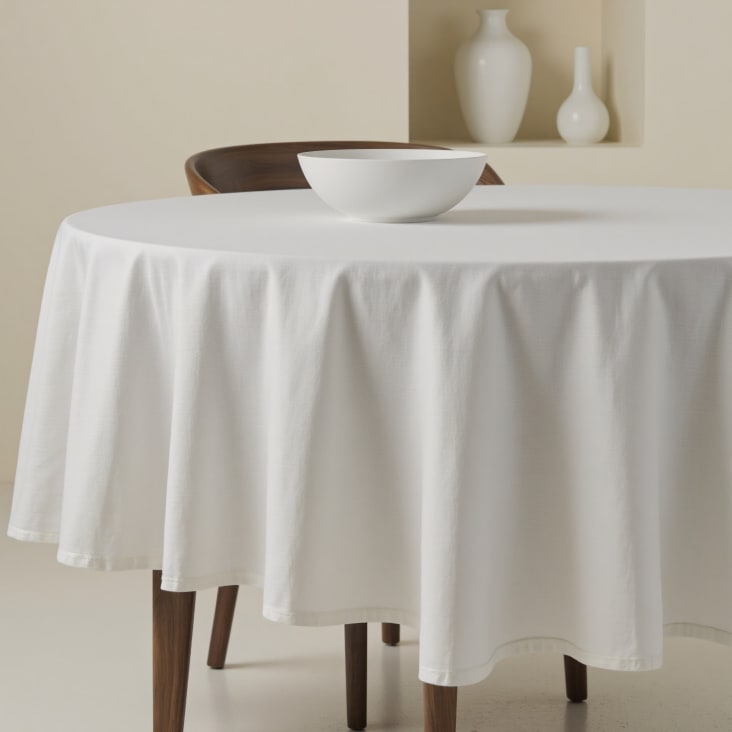 Nappe ronde anti-taches blanc 100cm Rodas blanco | Maisons du Monde