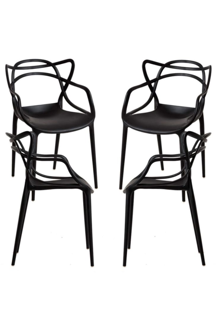 Pack 4 sillas color negro en polipropileno Korme | Maisons du Monde