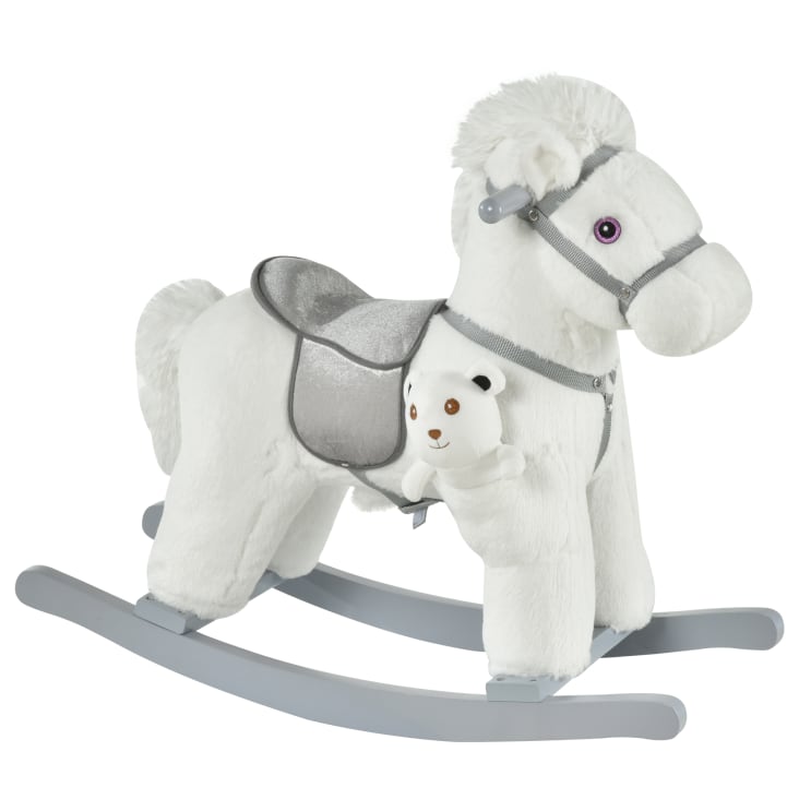 Cavallo a dondolo con orsetto e suoni età 18-36 mesi 65x26x55cm ...