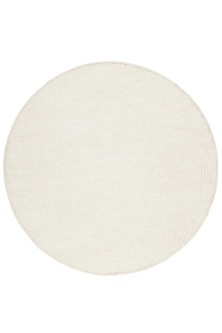 Tapis plat rond fait main laine vierge et jute crème 200 D Gobi ...