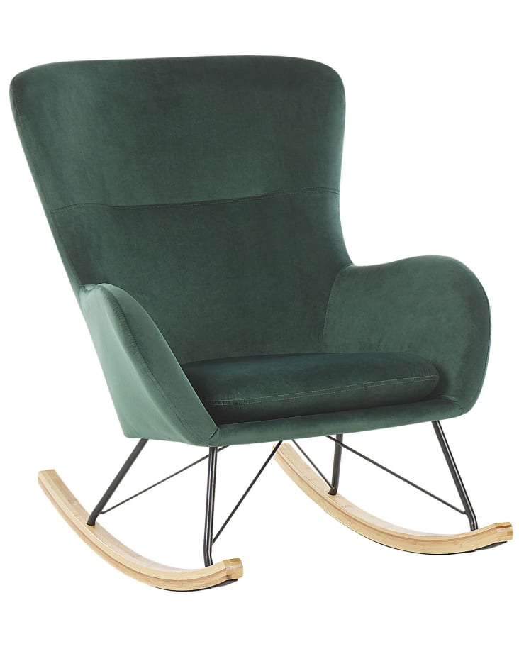 Poltrona a dondolo Velluto Verde scuro Ellan | Maisons du Monde