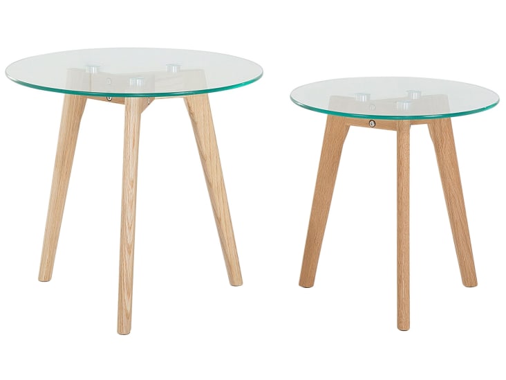 Lot de 2 tables basses verre transparent Missouri | Maisons du Monde