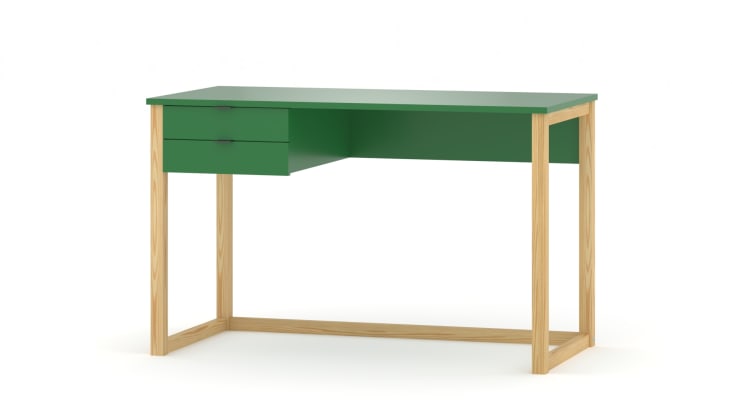 Escritorio infantil en madera maciza de pino&MDF 120x60 verde | Maisons ...