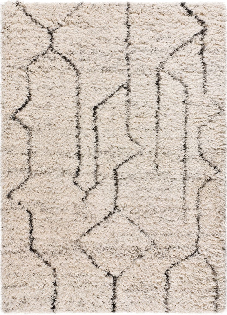Alfombra shaggy estilo bereber en blanco, 160X230 cm LYNN | Maisons du ...