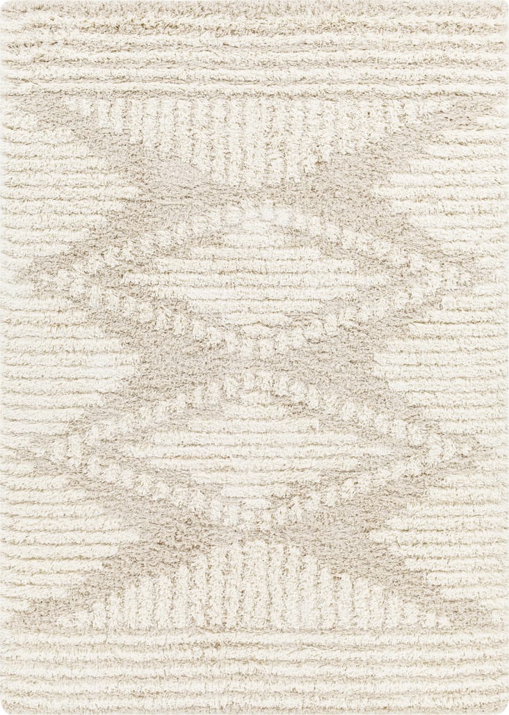 Alfombra shaggy bohemia blanco/beige 160x220 Nuria | Maisons du Monde