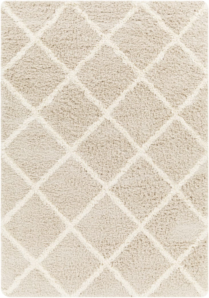 Alfombra shaggy escandinava blanco/beige 160x220 Jane | Maisons du Monde