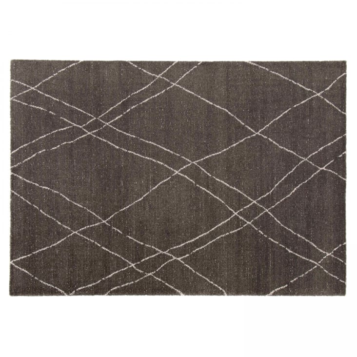 Tapis rectangulaire motif berbère gris anthracite 120 x 170 cm Atlas | Maisons du Monde
