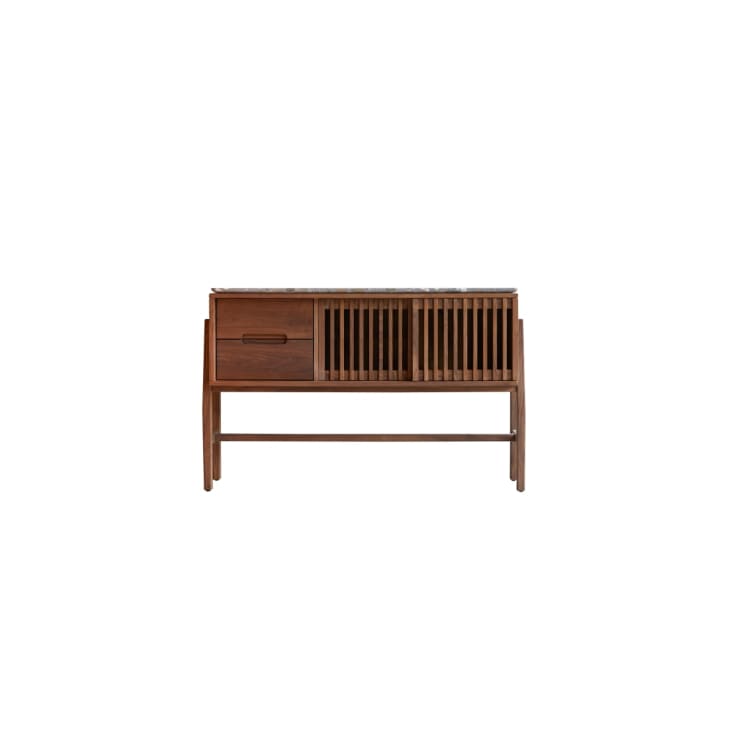 Consola de nogal macizo y terrazo prémium Isaure | Maisons du Monde