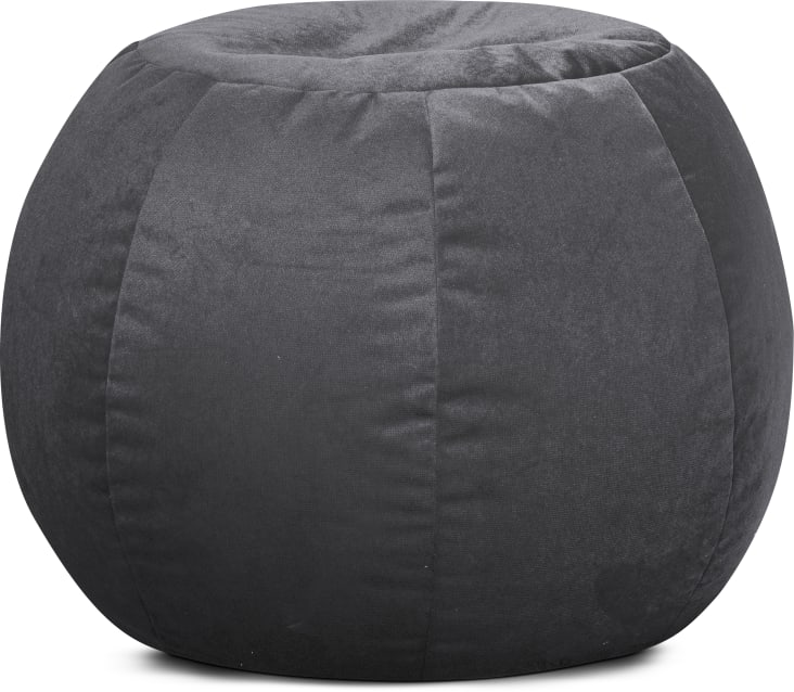 Pouf rond confort aspect velours anthracite 75x50cm Marla | Maisons du ...