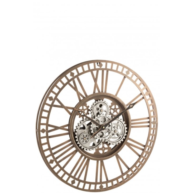 Reloj con números romanos de metal gris de 60x7x60 cm | Maisons du Monde