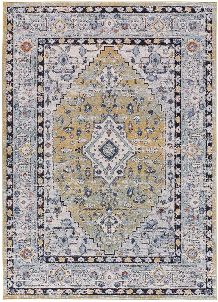 Tapis vintage bleu/beige/rouille 160x230 cm Mabel | Maisons du Monde