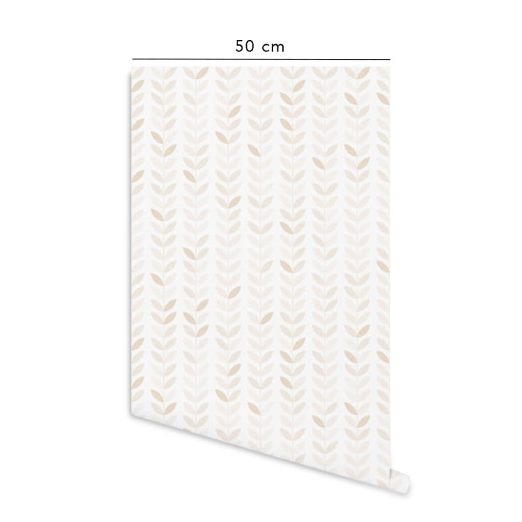 Papier peint vinyle adhésif feuilles vintage sable 50x300 cm ...