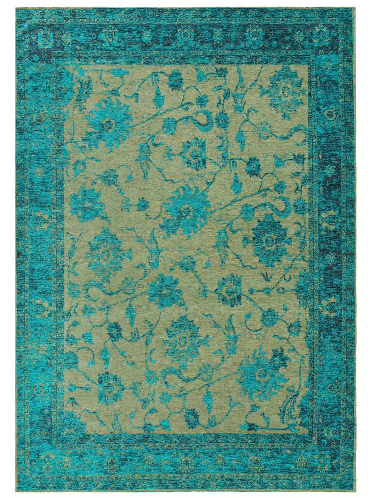 Tappeto a tessitura piatta turchese 240x340 Frencie | Maisons du Monde