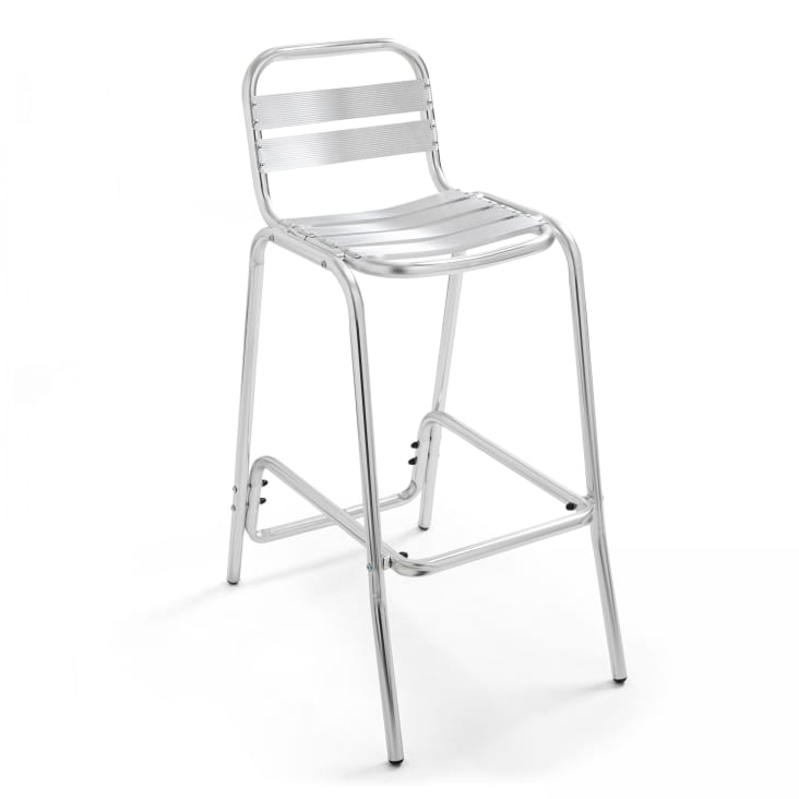 Silla alta de aluminio gris Soho | Maisons du Monde