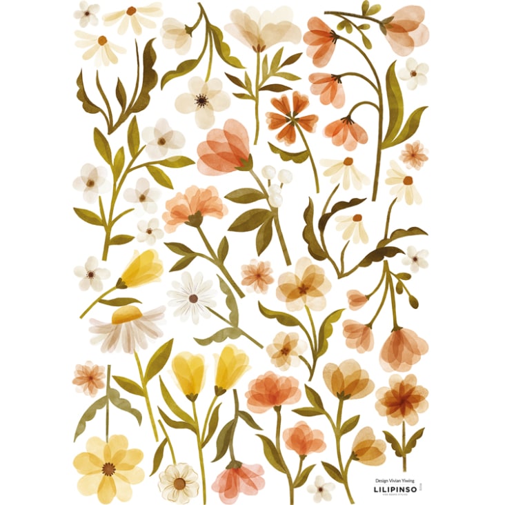 Adesivi fiori vintage 29,7x42 cm Felidae | Maisons du Monde