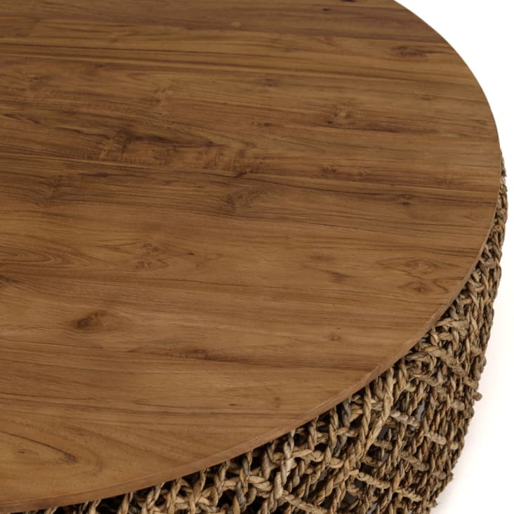 Table basse ronde en tissage de fibre de cocotier D98 ALIDA | Maisons ...