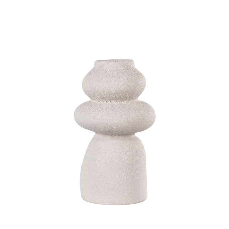 Vase de forme organique en grès H26,5cm - Blanc ivoire Nosara | Maisons ...