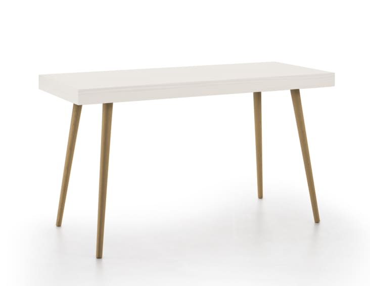 Escritorio de madera maciza natural, color blanco y encerado TOKIO ...