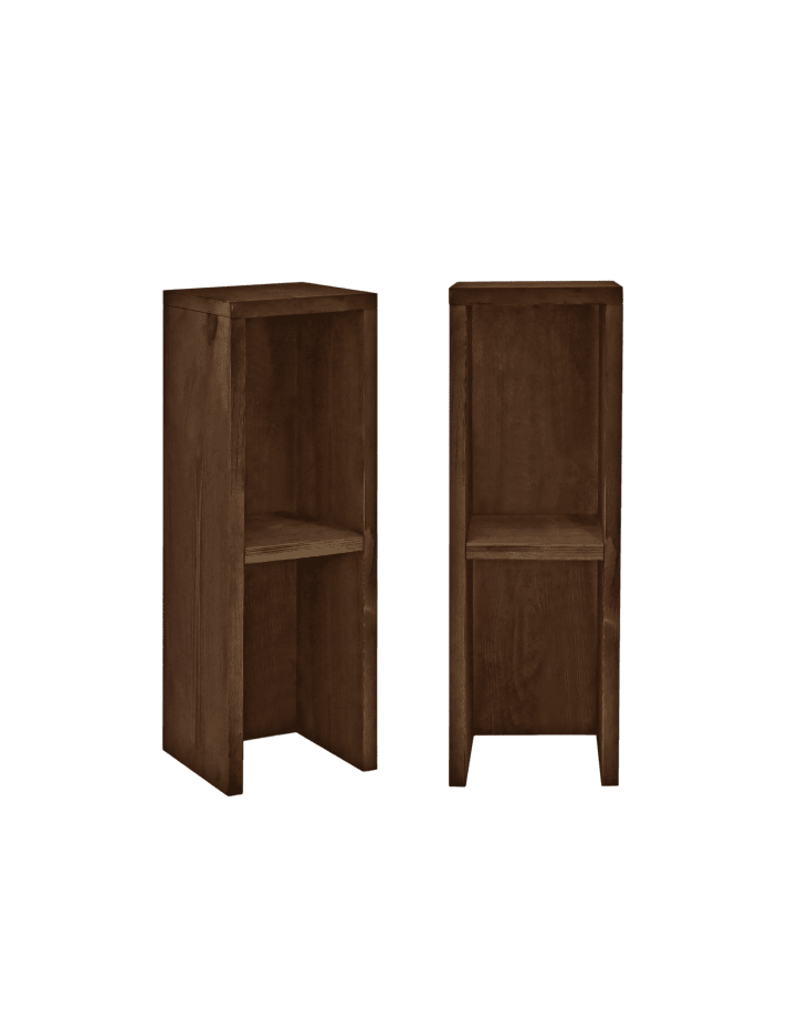 Ensemble 2 tables de chevet en bois de sapin marron 20x60cm Lina ...