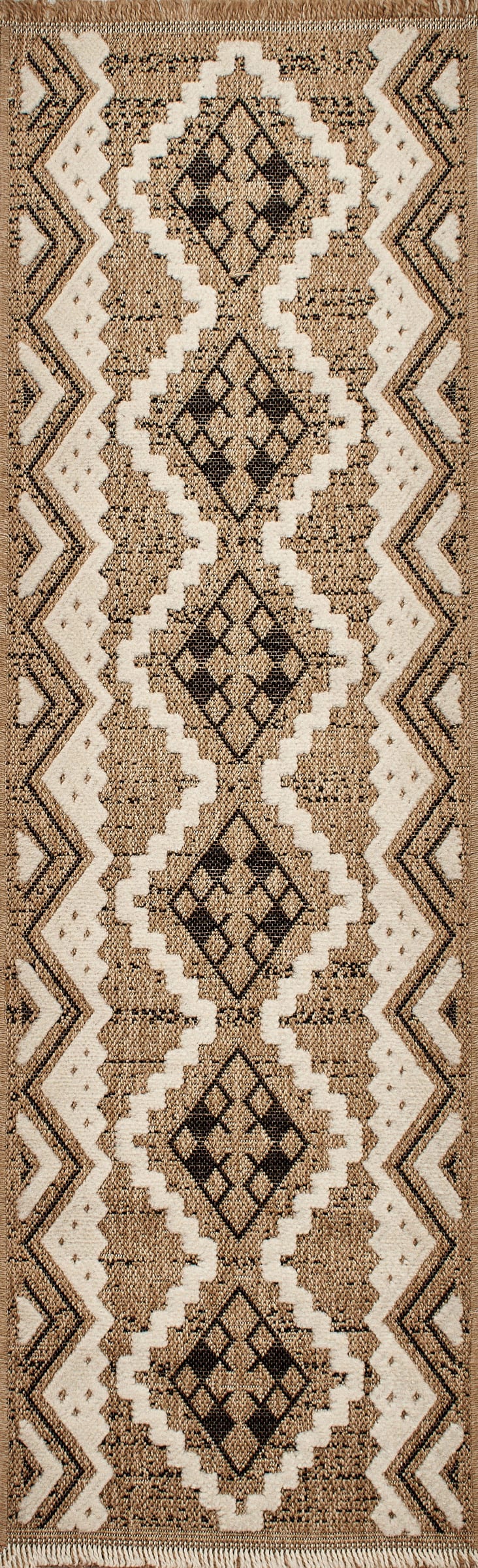 Innen und Außenteppich mit schwarzem Ethno-Jute-Look – 60x90 TULUM | Maisons du Monde