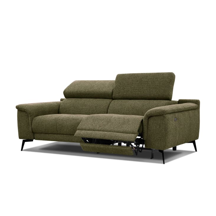 3-Sitzer Sofa mit Relaxfunktion aus Stoff, grün Fiero | Maisons du Monde