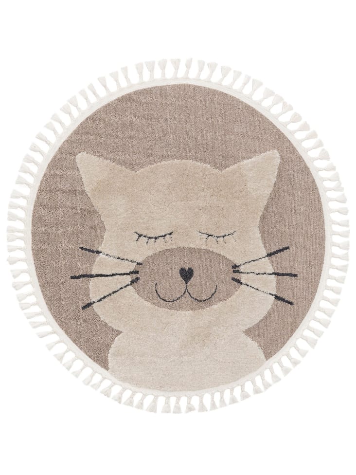Tapis enfant beige D 120 rond Momo | Maisons du Monde