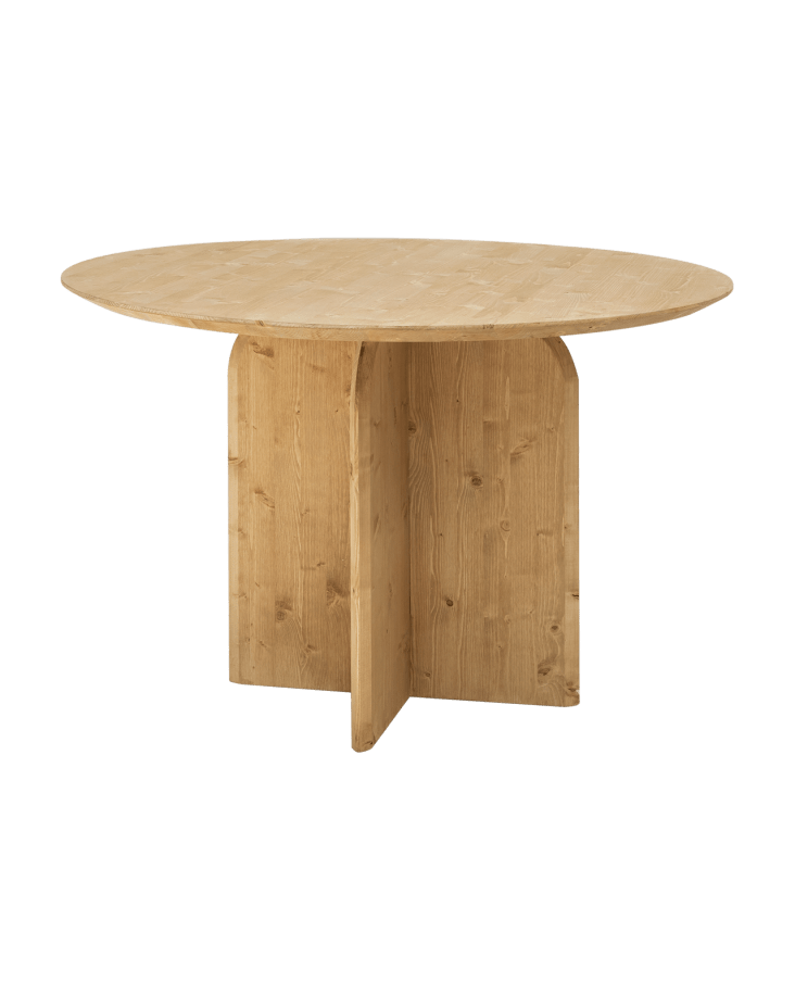 Table à manger ronde en bois de sapin marron 110x75,2cm Bloom | Maisons ...