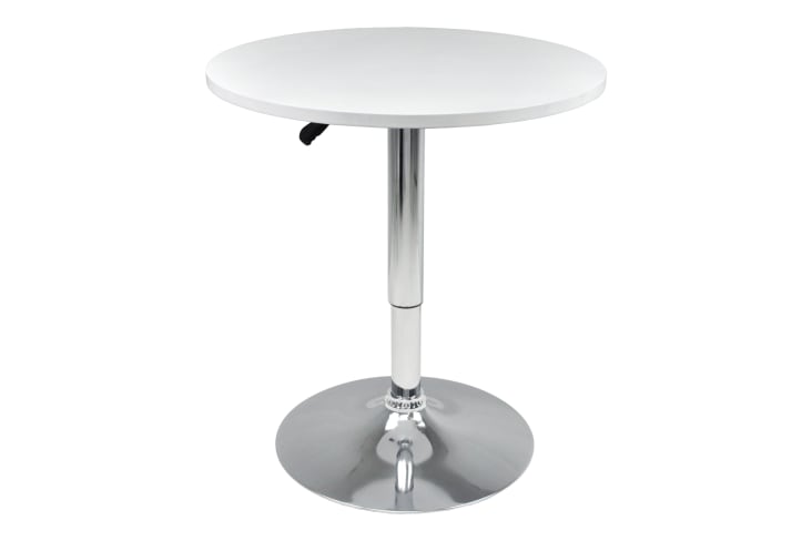 Tavolo da bar regolabile in altezza rotondo 60 cm in mdf bianco ROMEO ...