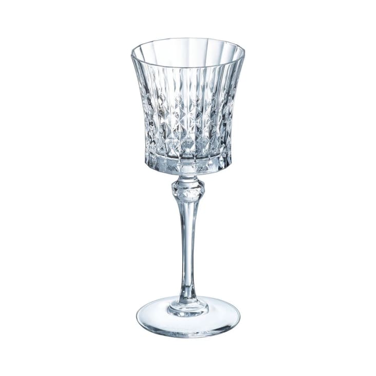 6 verres à pied 19cl - Verre ultra transparent au design vintage LADY DIAMOND | Maisons du Monde