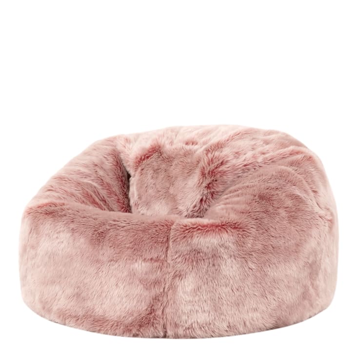 Pouf per bambini in pelliccia sintetica rosa cipria Kingston | Maisons du Monde