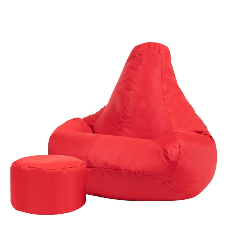 Puf reclinable con reposapiés exterior rojo | Maisons du Monde