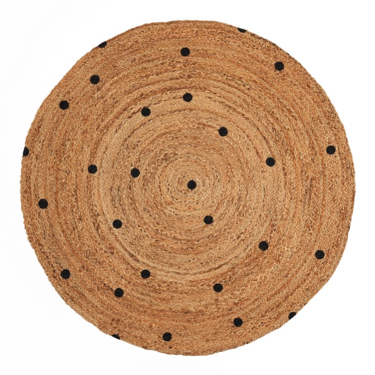 Tappeto rotondo in juta colore naturale per esterno Dots | Maisons du Monde