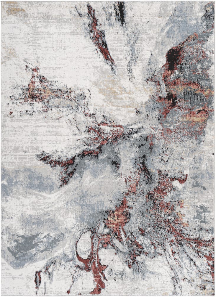Tappeto Astratto Moderno Grigio/Rosso 200x275 Emma | Maisons du Monde