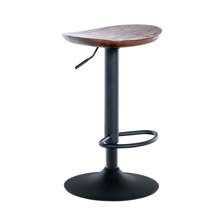 Barhocker im industrialen Stil verstellbar aus Holz walnuss Skelde ...