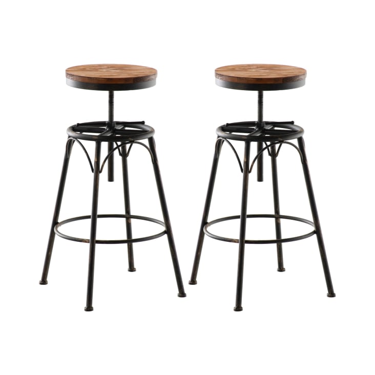 2er Set Barhocker im industrialen Stil aus Metall bronze BEAM | Maisons ...