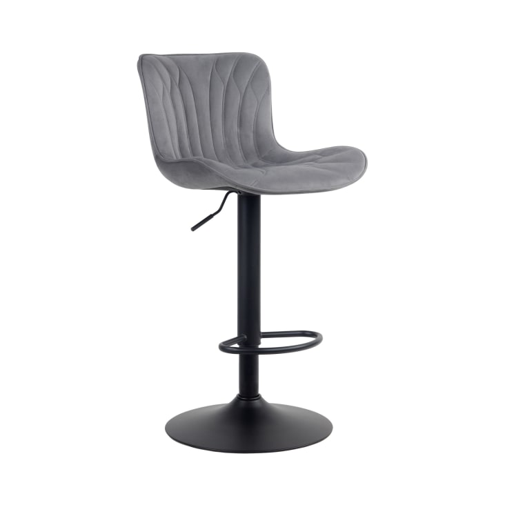 Barhocker höhenverstellbar drehbar Samt dunkelgrau Linus | Maisons du Monde