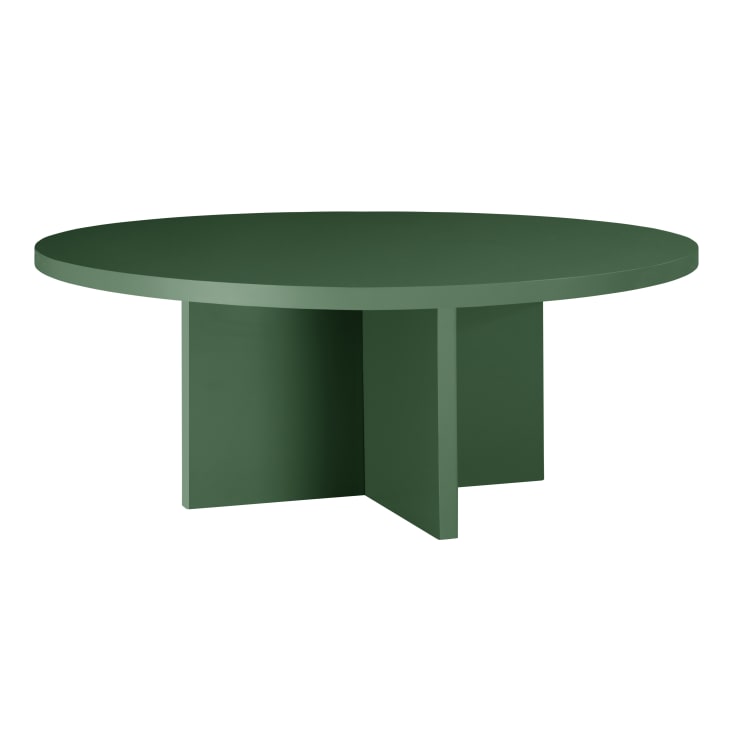 Mesa de centro redonda tablero laminado de 3cm verde cedar 100cm ...