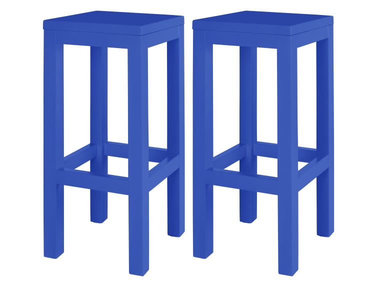 Set 2 Taburetes lacados pino 65cm Azúl Prussia BLOCKIE-AXEL | Maisons ...