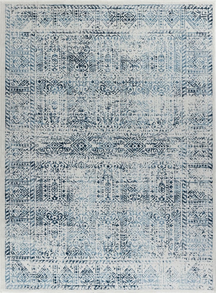 Alfombra vintage oriental azul/blanco 120x170 Dania | Maisons du Monde