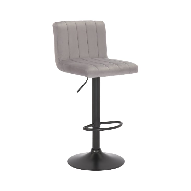 Barhocker höhenverstellbar drehbar aus Samt grau Jamie | Maisons du Monde